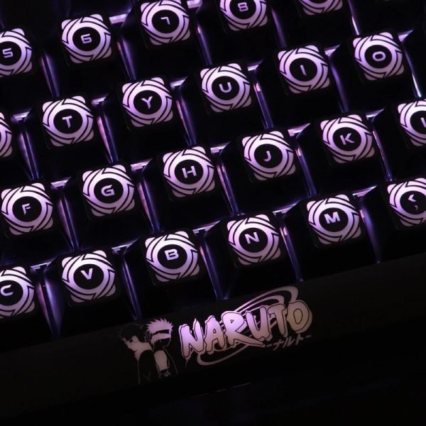 Backlit Naruto Keycaps Set Akatsuki Anime Black Gaming - Keysium