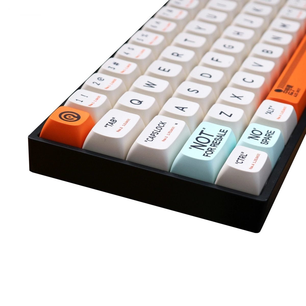 This Is Plastic Keycaps Set Kawaii Artsy Fun Orange Blue - Keysium