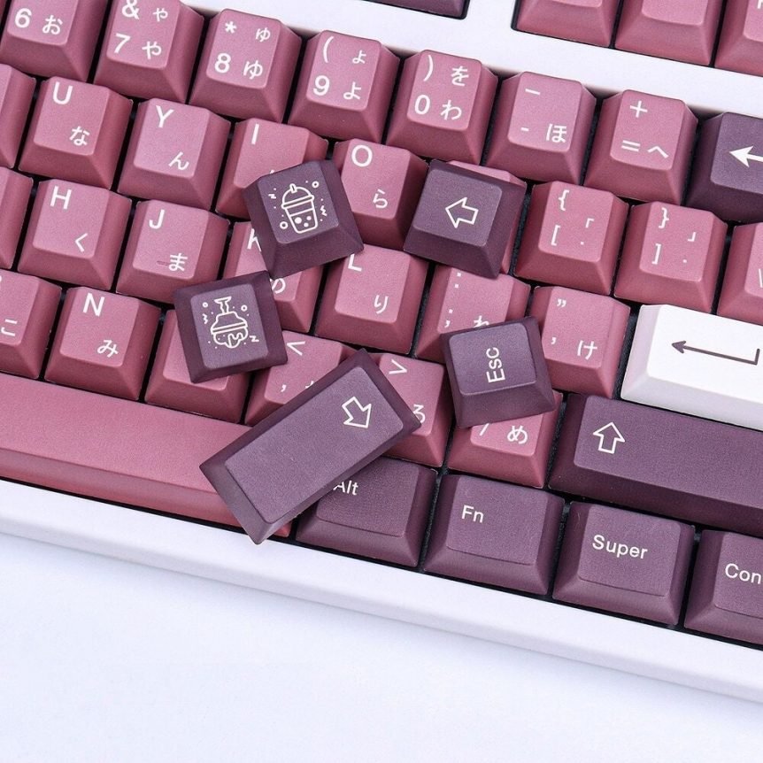 GMK Black Red Cyrillic Clone Keycaps Set Russian Cherry PBT - Keysium