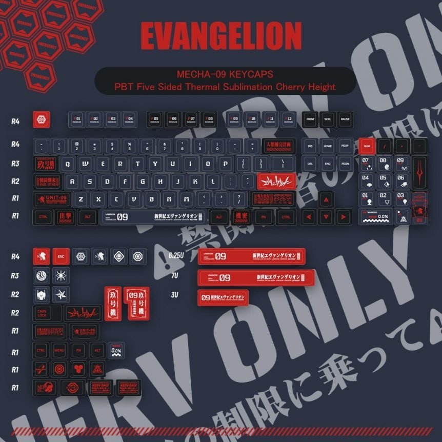 Russian Cyrillic Keycaps Set Red White Green Cherry Profile PBT - Keysium