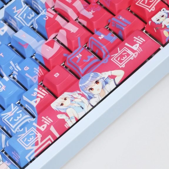 BiliBili Cute Anime Girls Keycaps Set Kawaii Pretty Pink Blue - Keysium