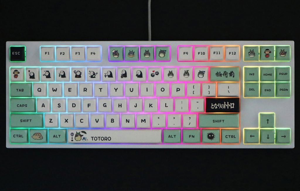 My Neighbor Totoro Keycaps Set Anime Green White - Keysium