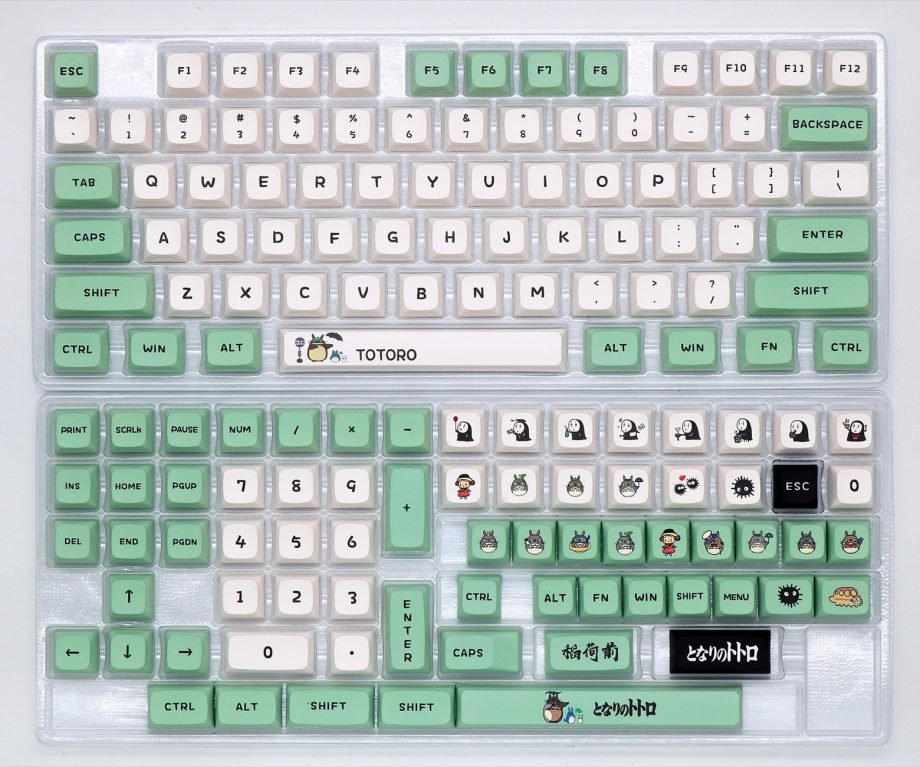 My Neighbor Totoro Keycaps Set Anime Green White - Keysium