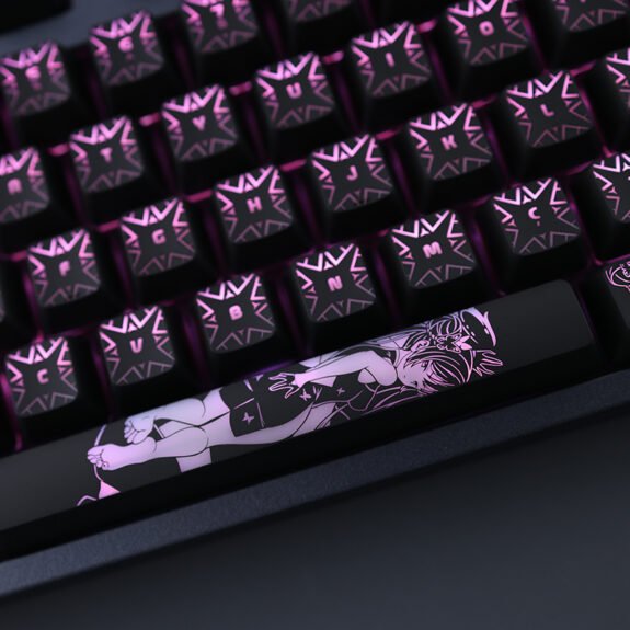 Backlit Blue Archive Keycaps Set Anime Kisaki Black - Keysium