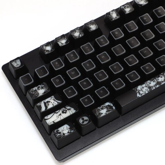 Backlit Genshin Impact Keycaps Set Waifu Characters - Keysium