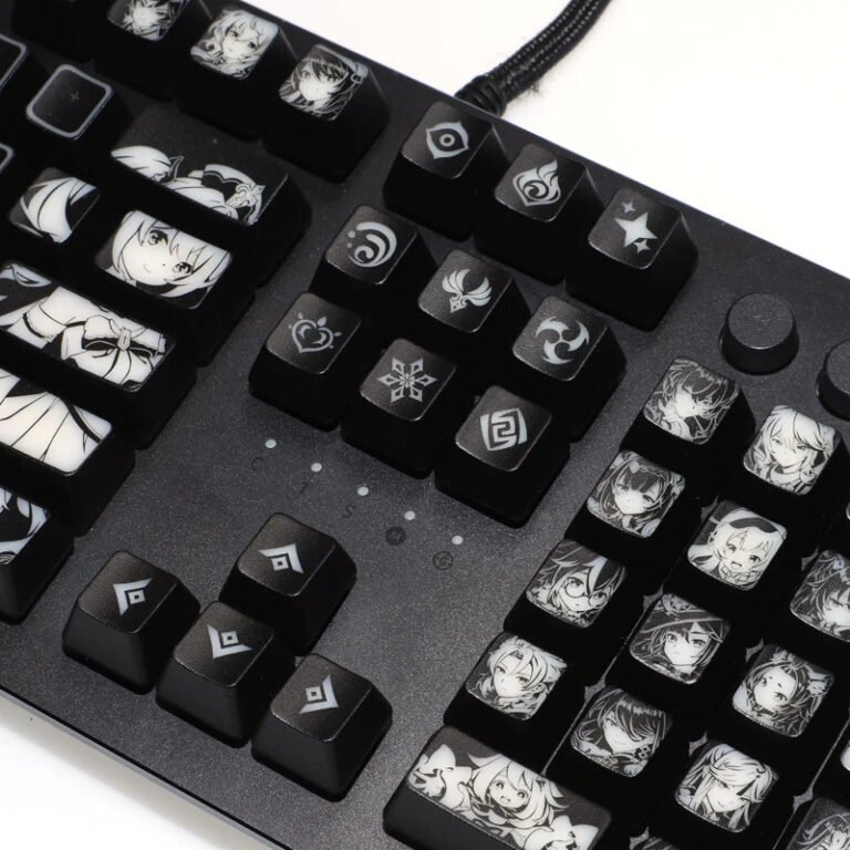 Backlit Genshin Impact Keycaps Set Waifu Characters - Keysium