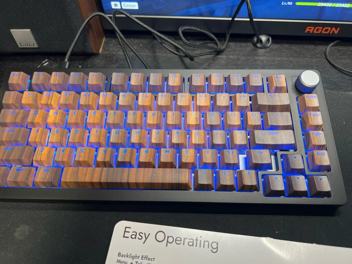 Imitation Walnut Wood Keycaps Set Brown PBT - Keysium