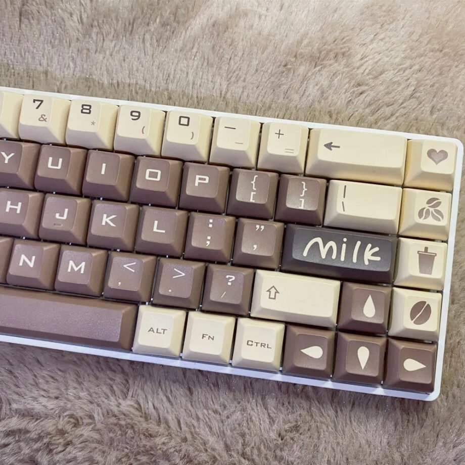 Cafe Style Coffee Keycaps Set Brown PBT - Keysium