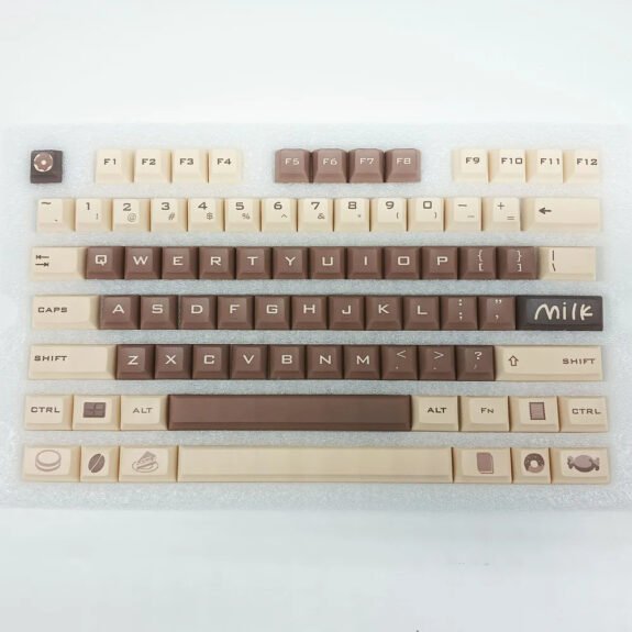 Cafe Style Coffee Keycaps Set Brown PBT - Keysium