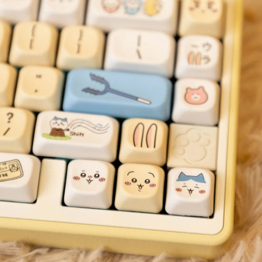 Cute Chiikawa Keycaps Set Kawaii PBT Pastel - Keysium