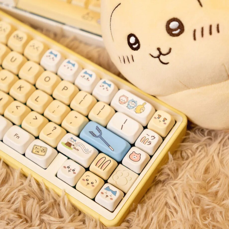 Cute Chiikawa Keycaps Set Kawaii PBT Pastel - Keysium