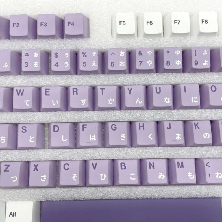 Cute Japanese Wisteria Keycaps Set Purple PBT - Keysium