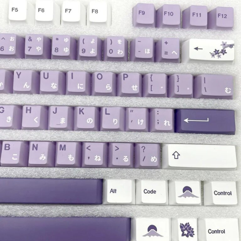 Cute Japanese Wisteria Keycaps Set Purple PBT - Keysium