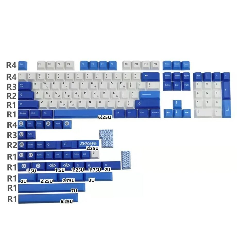 GMK Clone Evil Eye Keycaps Set Greek Blue - Keysium
