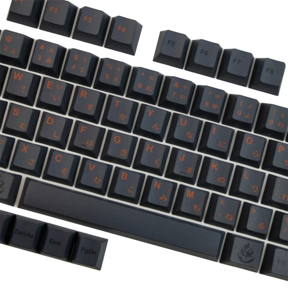 GMK Clone Fire Cinder Keycaps Set Black Red PBT - Keysium