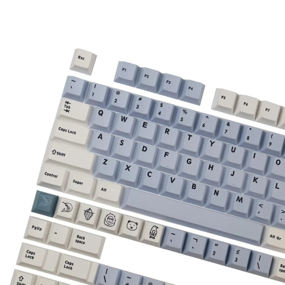 GMK Clone Iceberg Keycaps Set Blue White PBT - Keysium