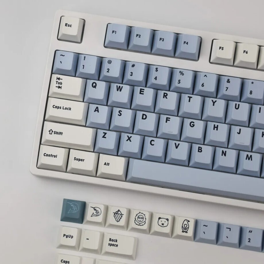 GMK Clone Iceberg Keycaps Set Blue White PBT - Keysium