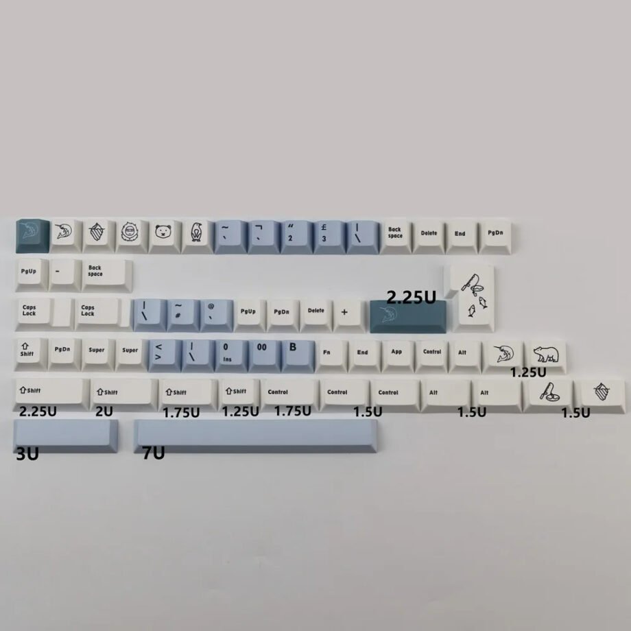 GMK Clone Iceberg Keycaps Set Blue White PBT - Keysium