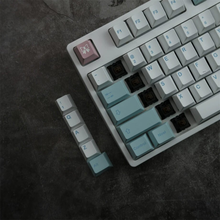 GMK Clone Noel Keycaps Set Blue White PBT - Keysium