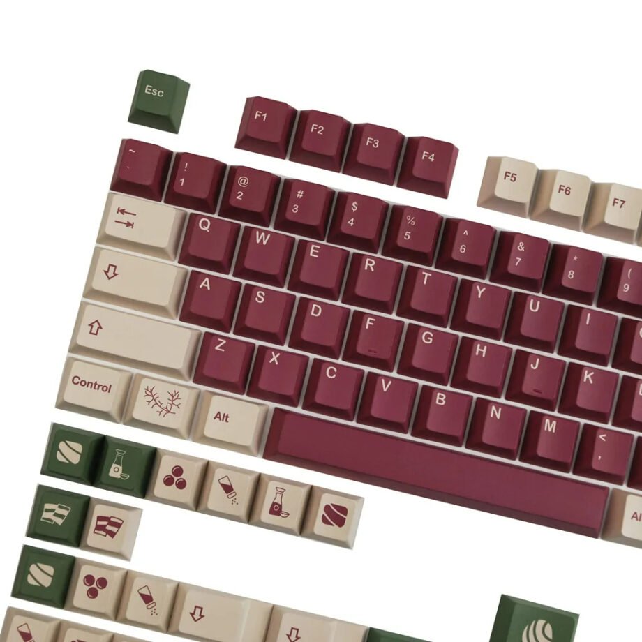 GMK Clone Poke Keycaps Set Red Green PBT - Keysium