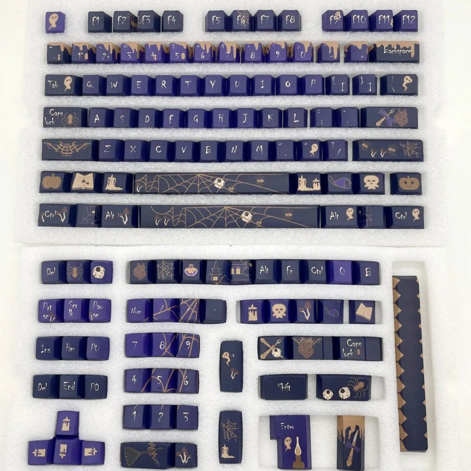 Halloween Spooky Keycaps Set Purple Witch - Keysium