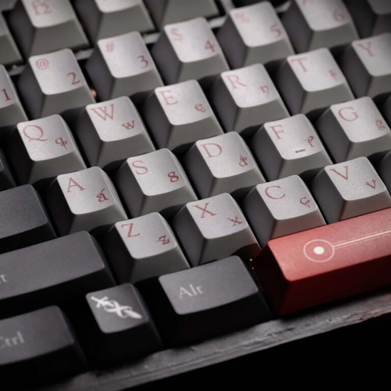 Infinity Blade Game Keycaps Set PBT Grey Red - Keysium