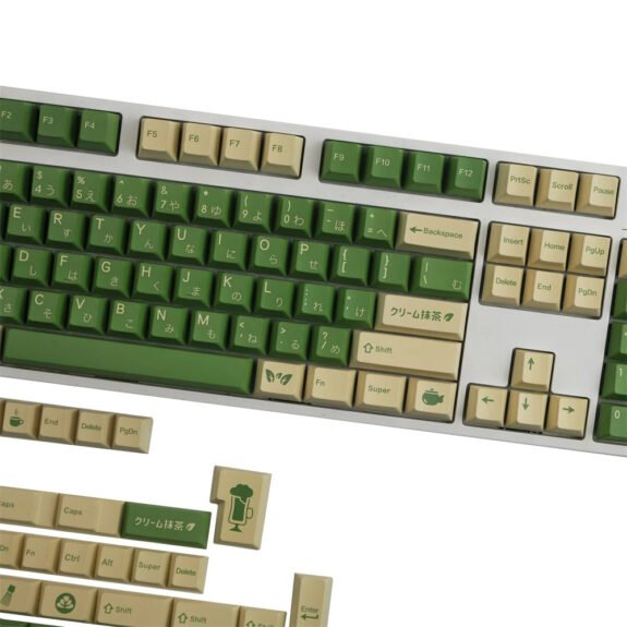 Japanese Matcha Tea Keycaps Set PBT Green - Keysium