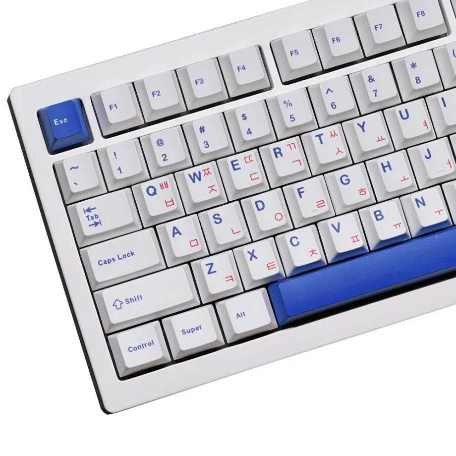 Korean Hangul Keycaps Set Blue White Red PBT - Keysium