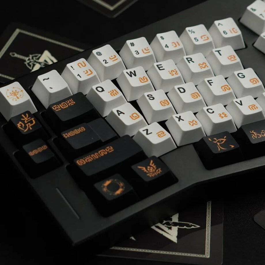 Legend of Zelda Keycaps Set Sheikah Black Gold - Keysium