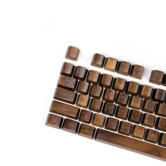 Premium Walnut Wood Keycaps Set Artisan - Keysium