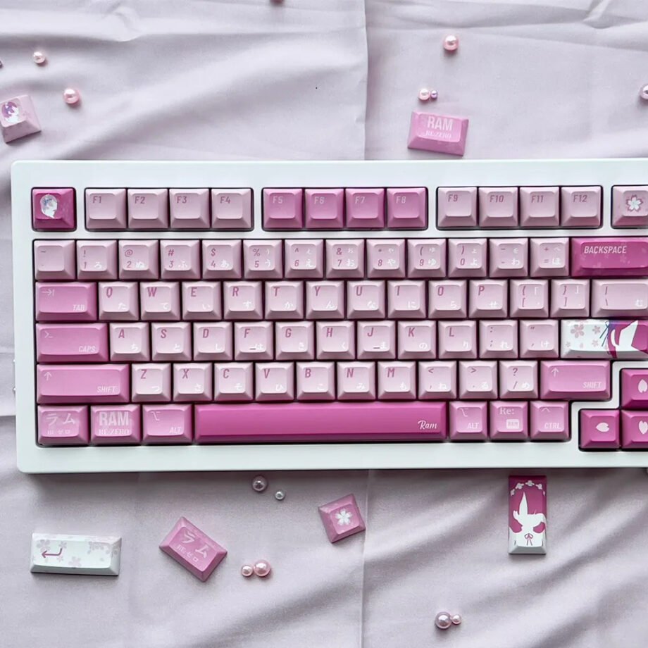 Re Zero Ram Keycaps Set Anime Pink PBT - Keysium