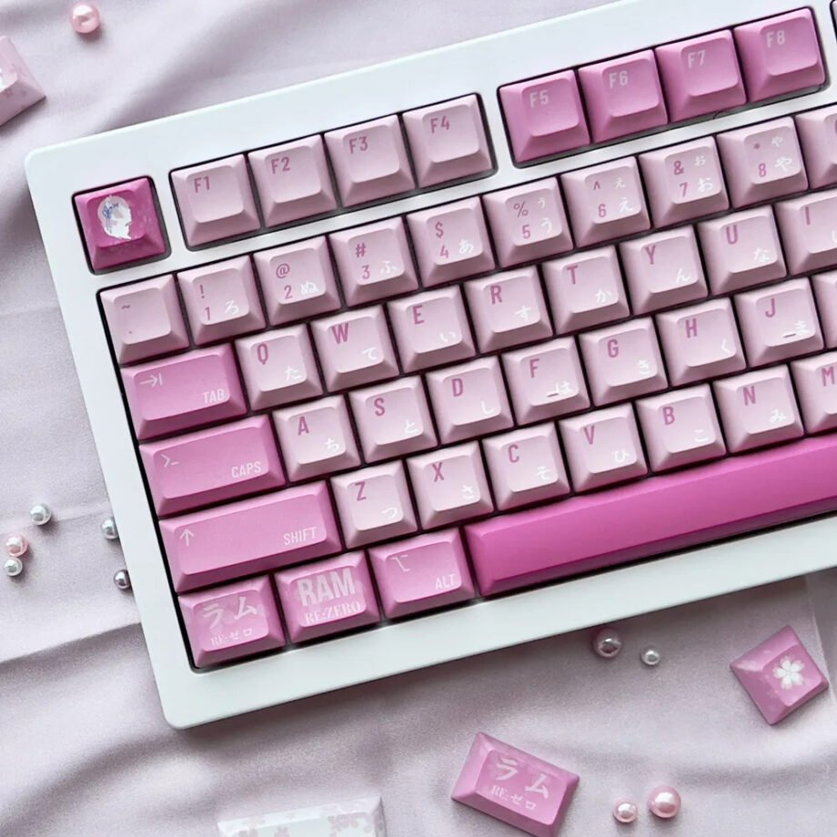 Re Zero Ram Keycaps Set Anime Pink PBT - Keysium