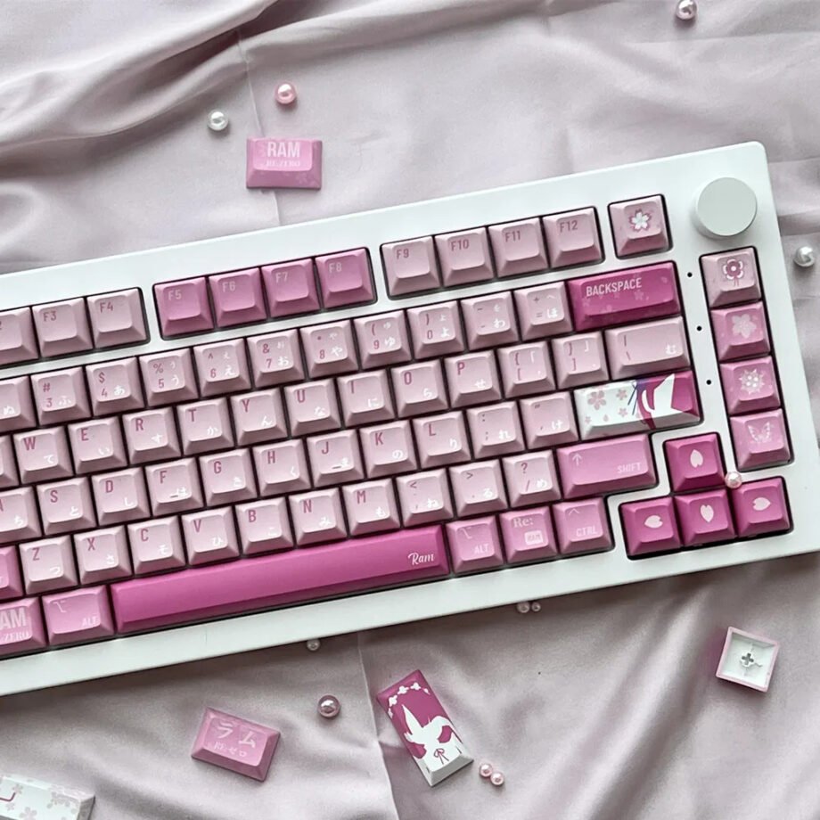 Re Zero Ram Keycaps Set Anime Pink PBT - Keysium
