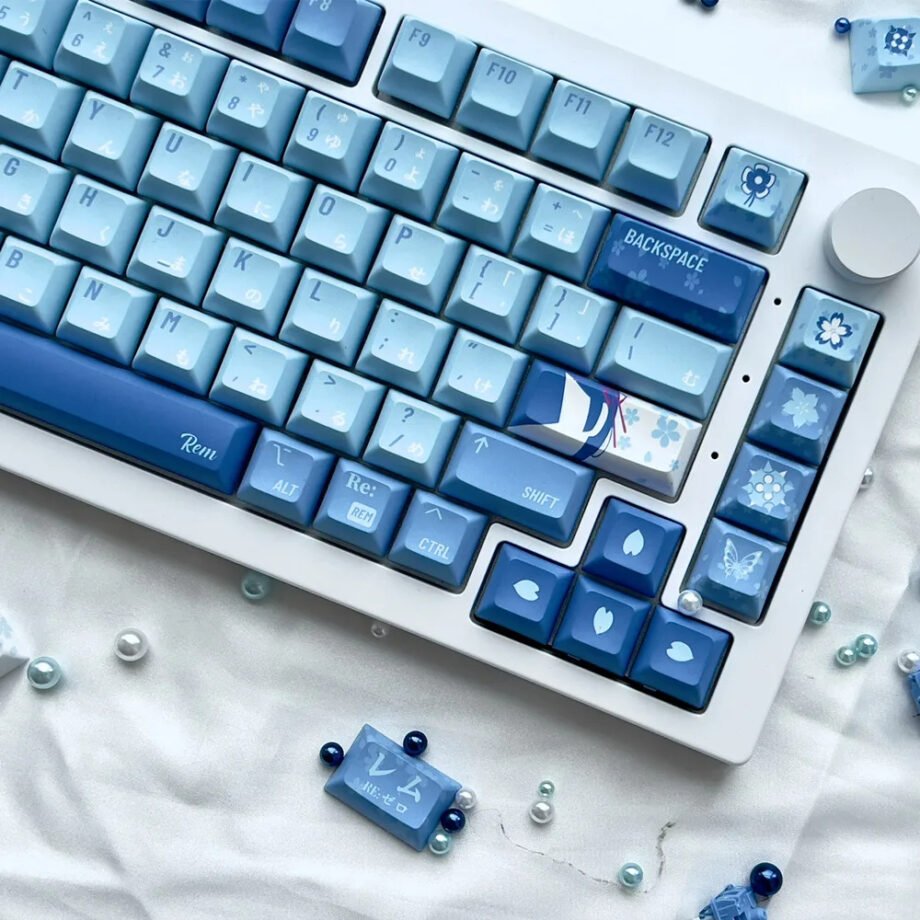 Re Zero Rem Keycaps Set Anime Blue PBT - Keysium
