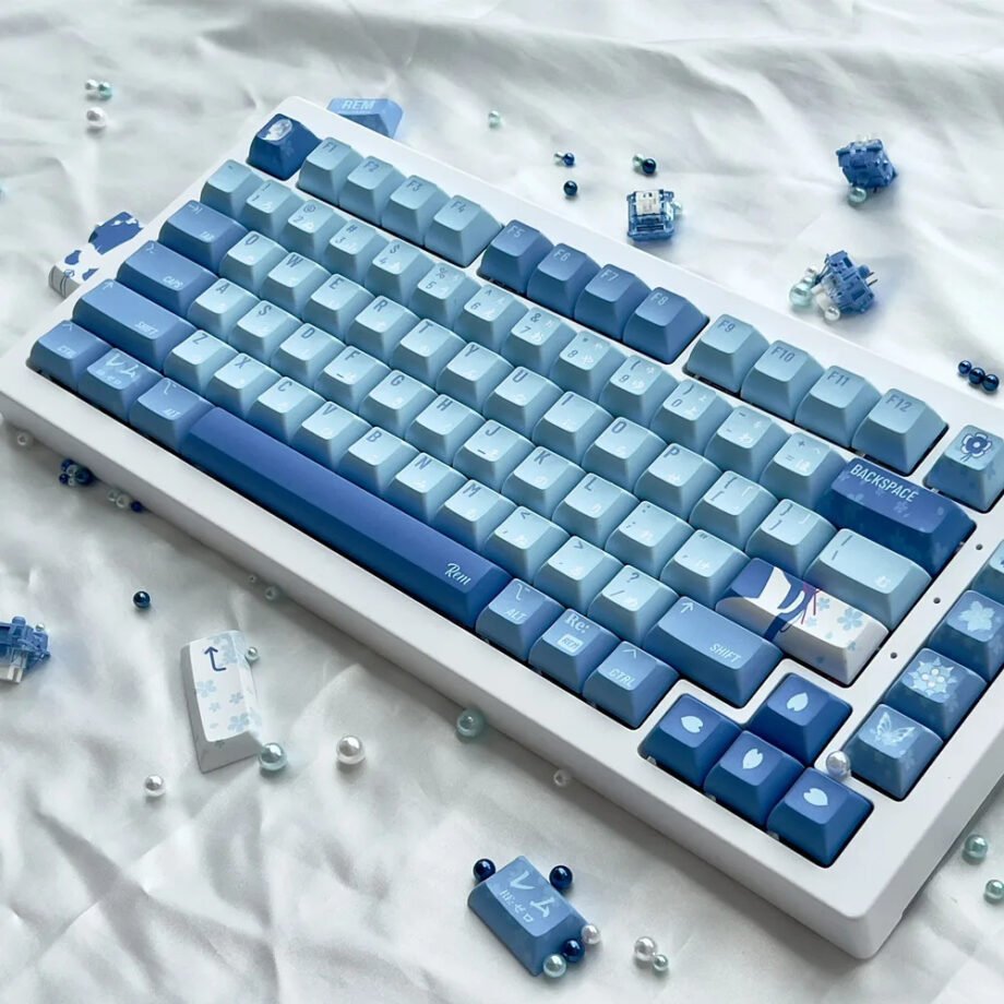 Re Zero Rem Keycaps Set Anime Blue PBT - Keysium