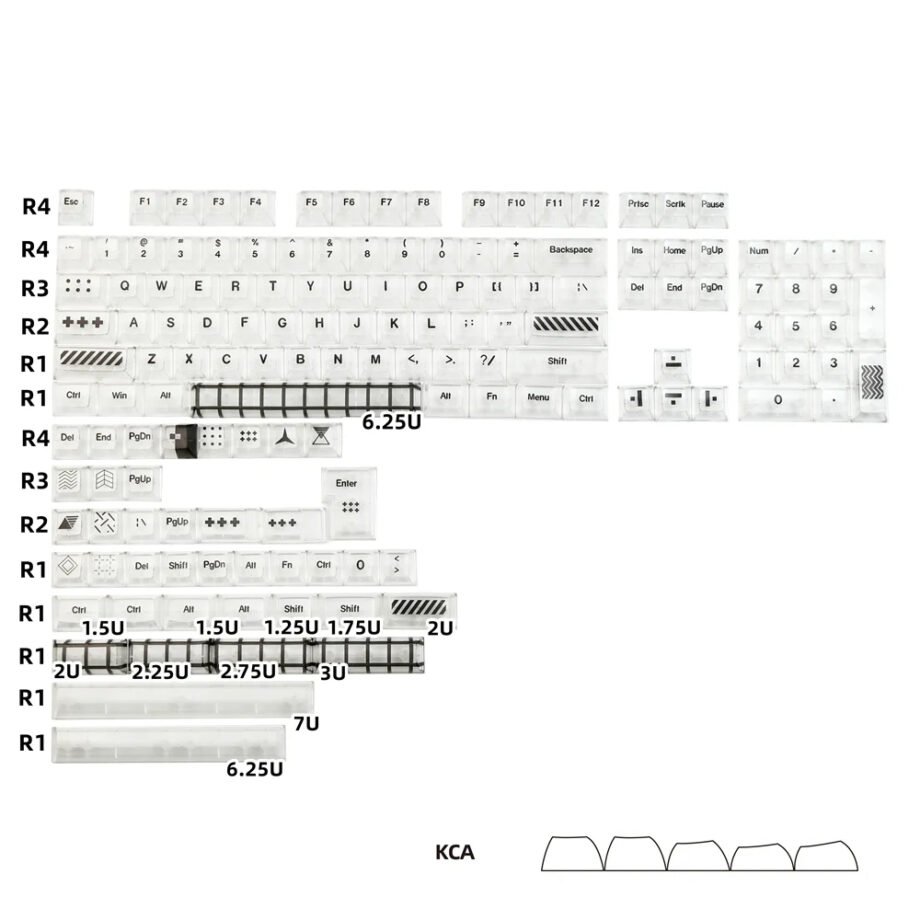 See Through Transparent Keycaps Set Backlit - Keysium